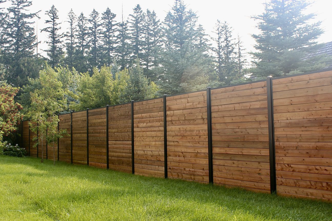 Wood Fencing on Steel Posts | Wallace + Wallace
